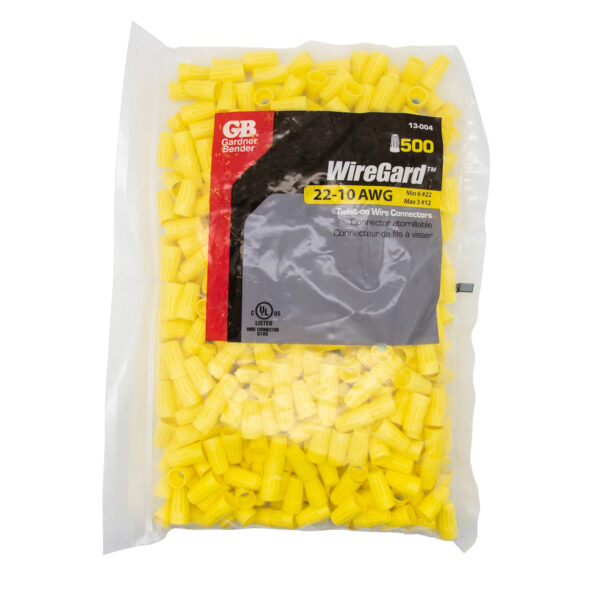 Gardner Bender WireGard Twist-on Wire Connector-Yellow 500/Bag ...