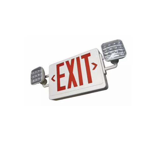 LED Exit and Emergency Combination Unit with Adjustable Optics - Red ...