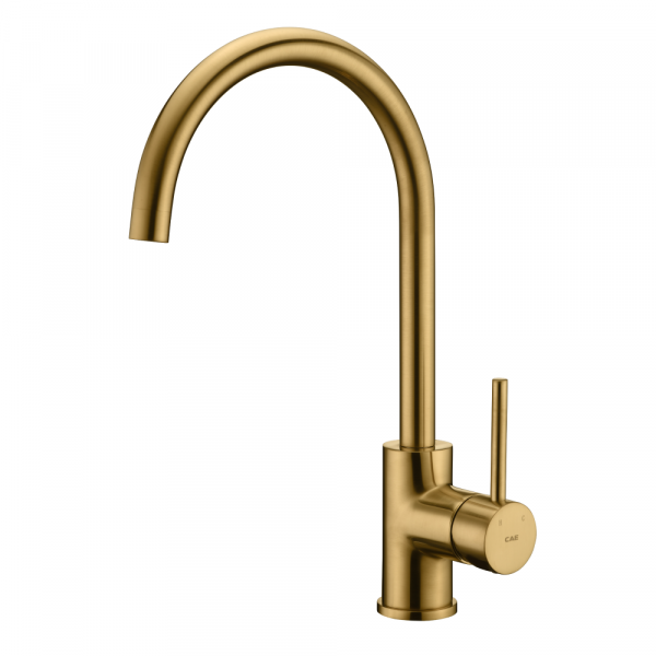 CAE York Single Lever Kitchen Faucet with Swivel Spout - Matte Gold ...