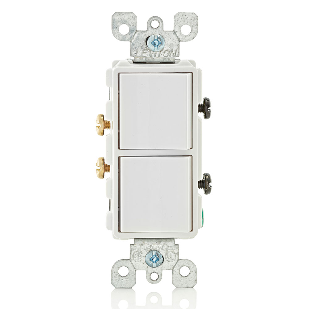 Leviton Decora 15 AMP 2 Gang Single Pole Switch - 120/277V | Platinum ...