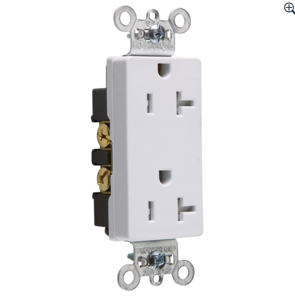 Legrand Heavy-Duty Decorator Spec Grade Duplex Receptacle Side Wire 20A ...