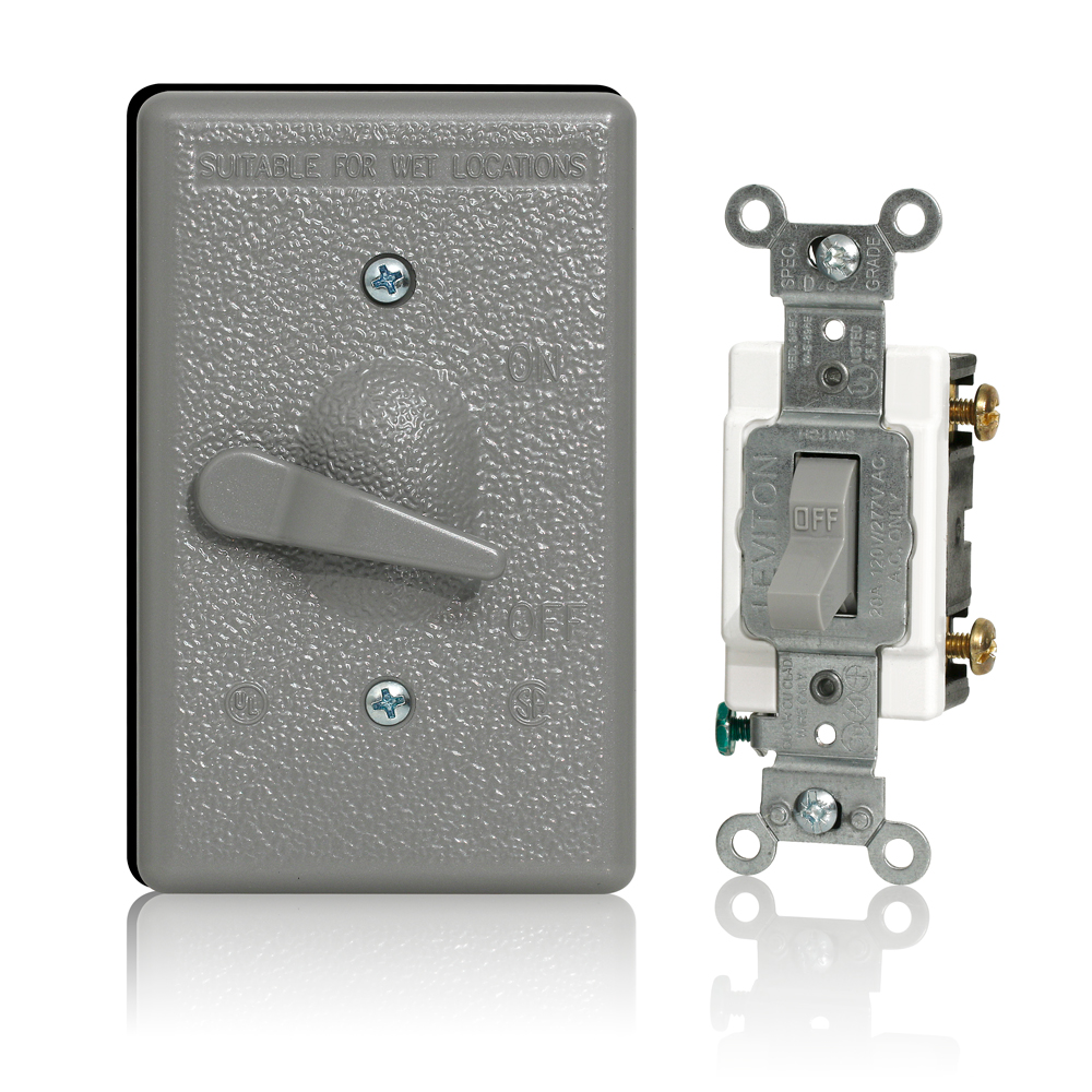Leviton 1-Gang Toggle w/Switch Device Switch Wallplate - Gray ...